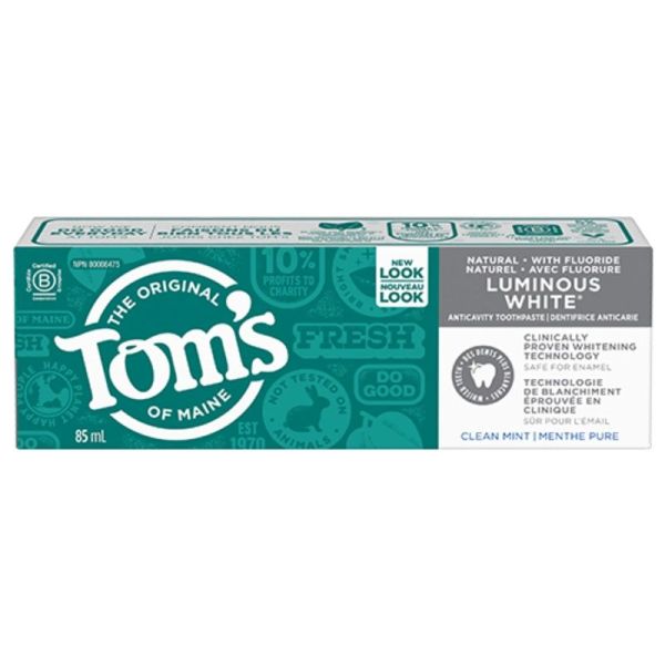 Tom's of Maine Luminous White Clean Toothpaste, 85 mL