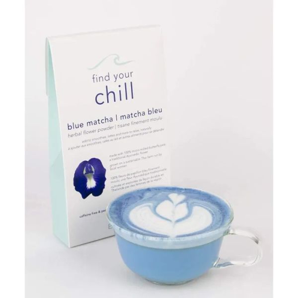 Two Hills Tea Find Your Chill Blue Matcha Herbal Flower Powder, 45g